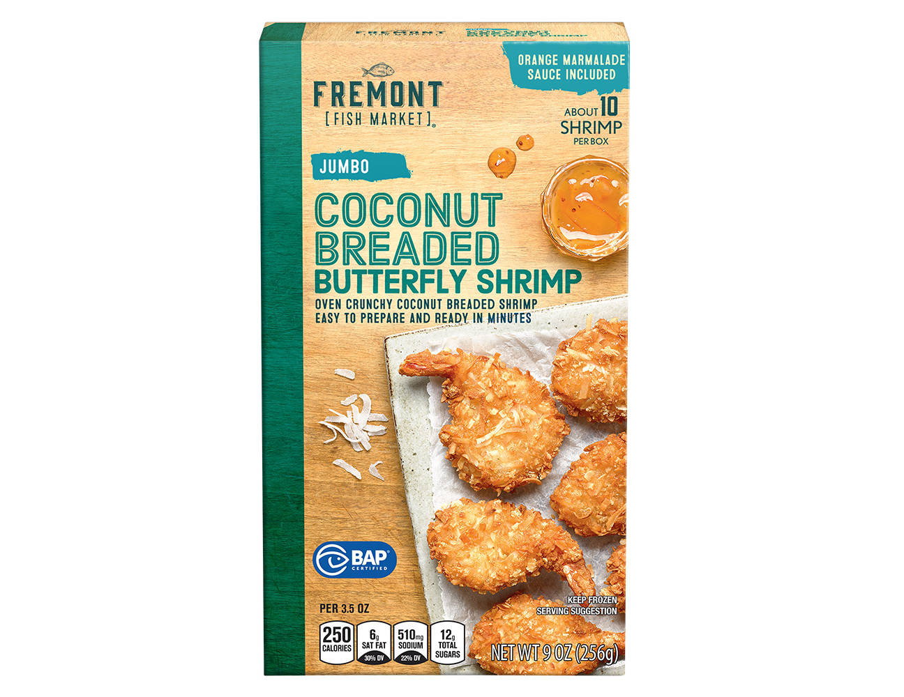 Fremont Fish Market Jumbo Coconut Breaded Butterfly Shrimp, 9 oz